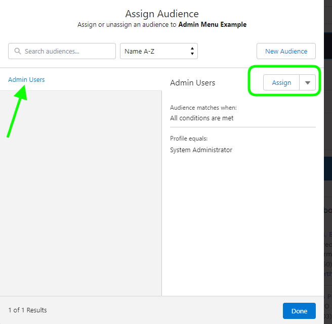 Assign Menu To Audience Example Salesforce Experience