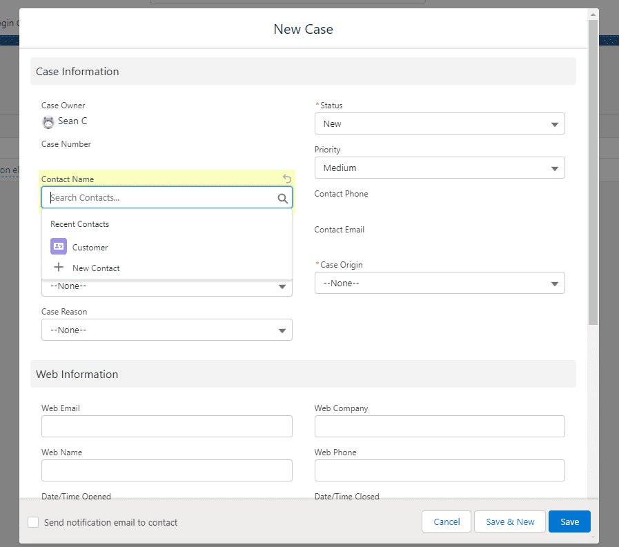 Example Of Salesforce Lookup Being Filtered