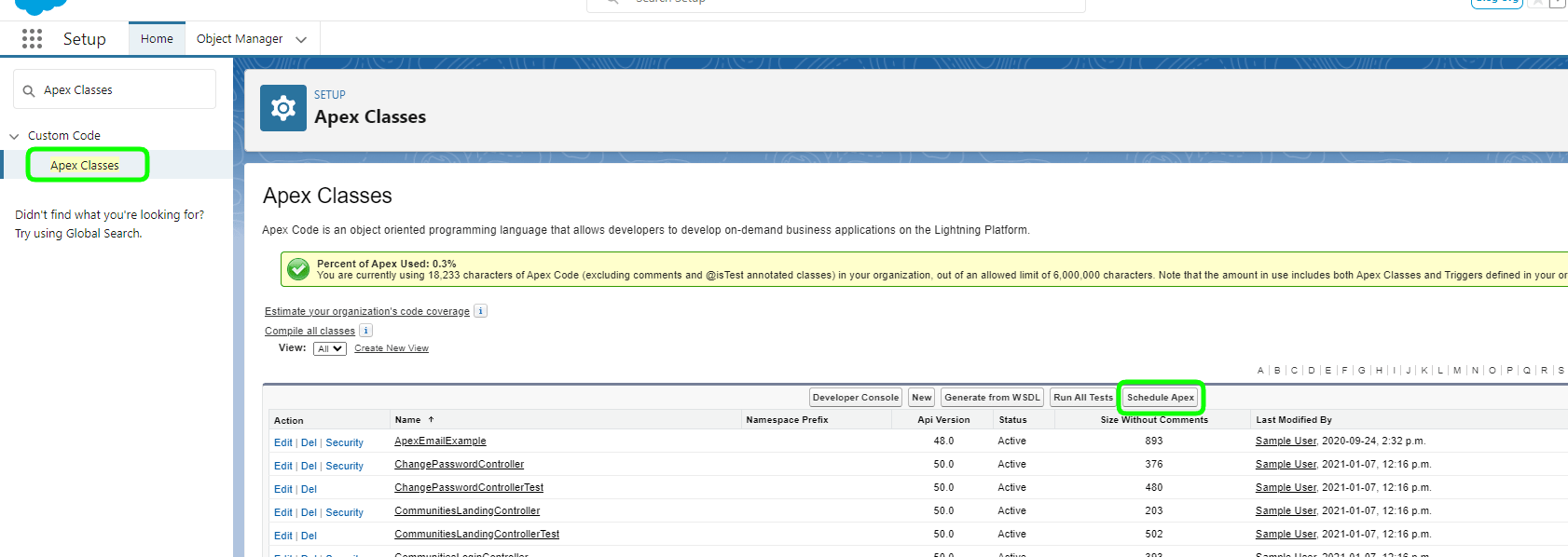 How To Schedule Apex Class Using The UI Salesforce Example