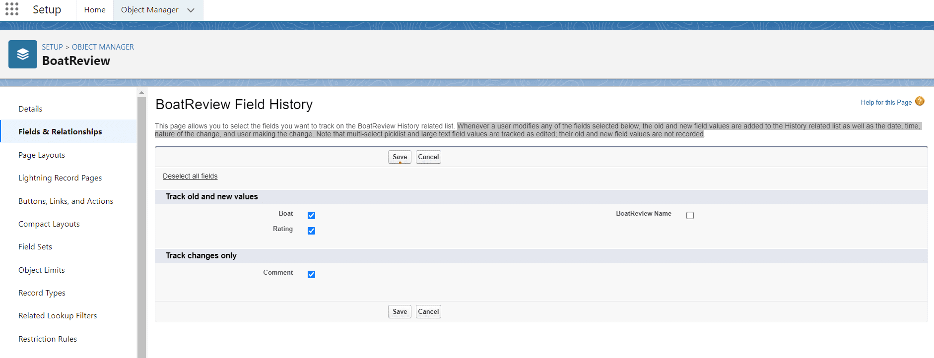 How To Select Fields For History Tracking Salesforce