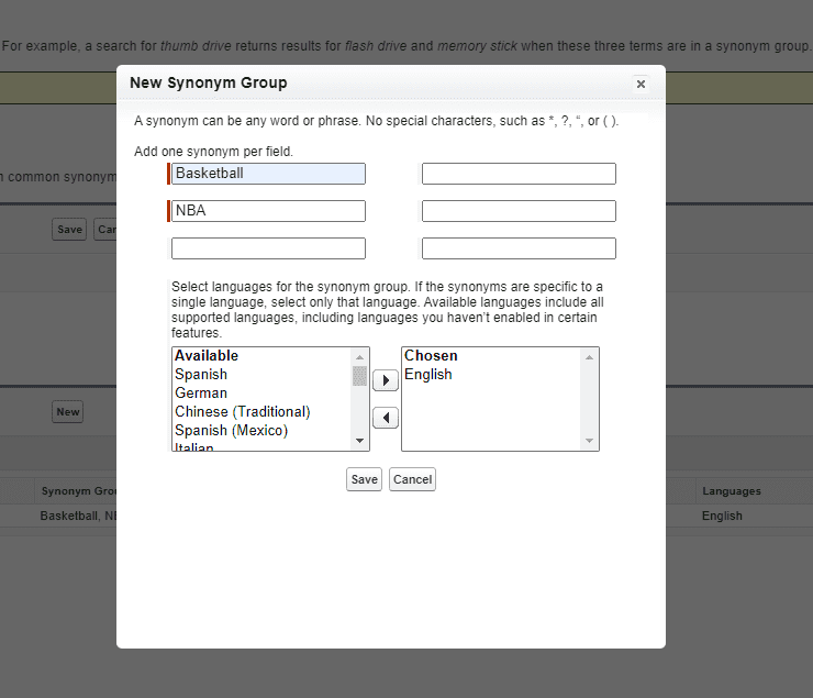 How To Use Synonym Groups In Salesforce