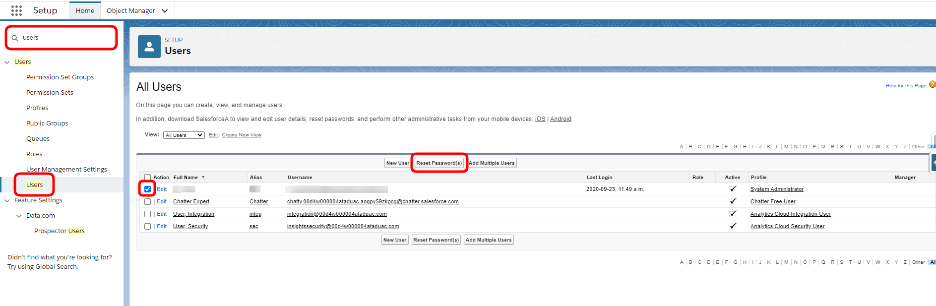 Highlight Areas You Can Click To Reset A Users Password