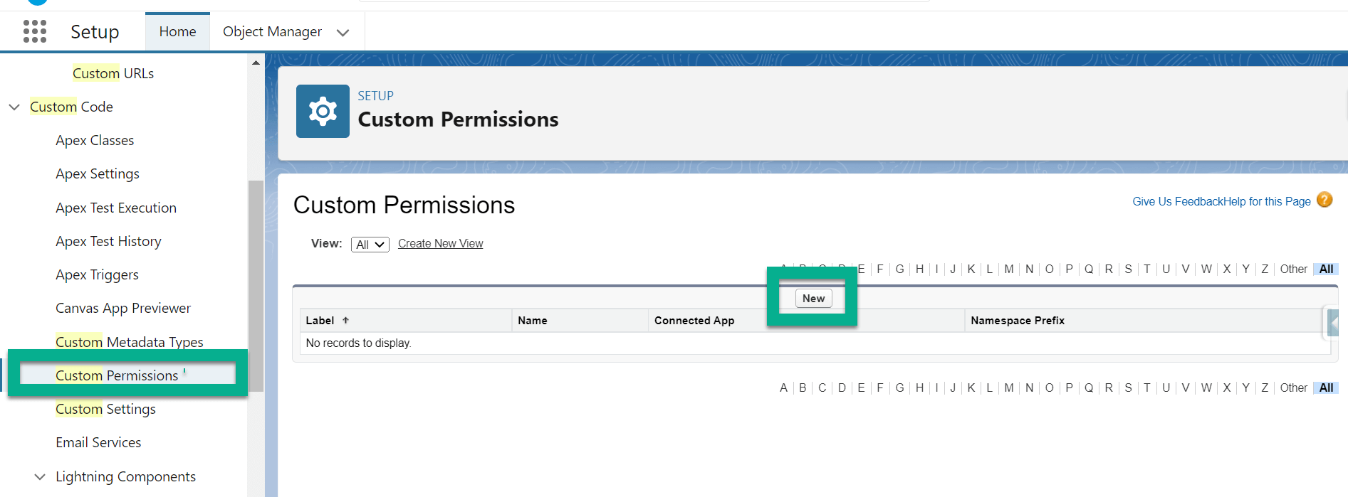 Salesforce Create New Custom Permission