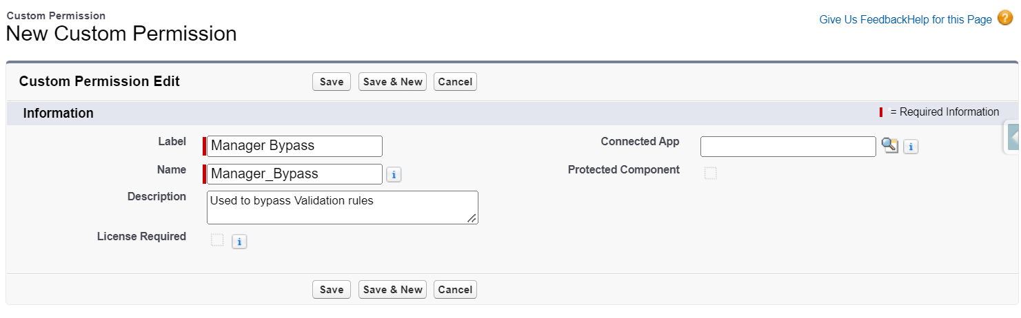 Salesforce New Custom Permission for Validation Rules