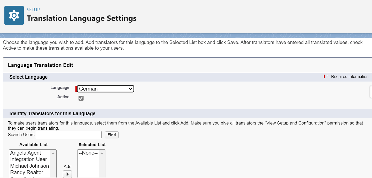 Salesforce add language for custom label