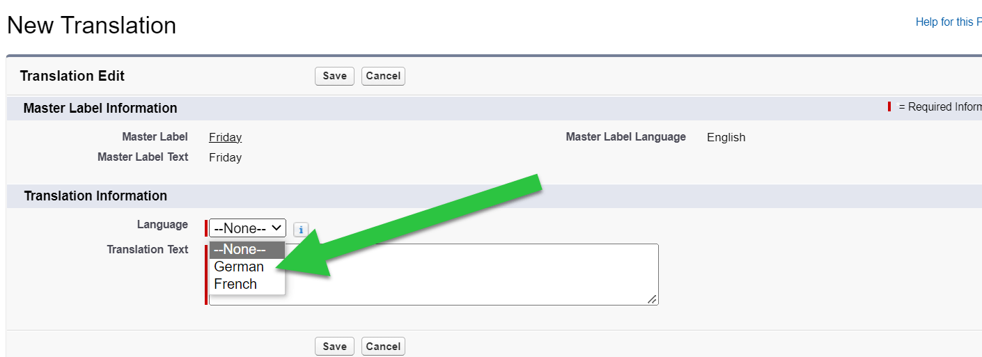 Salesforce custom label tranlation options