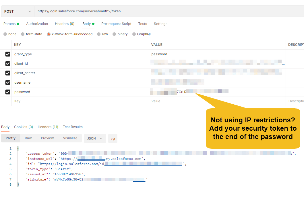 Salesforce postman generate Authentication token
