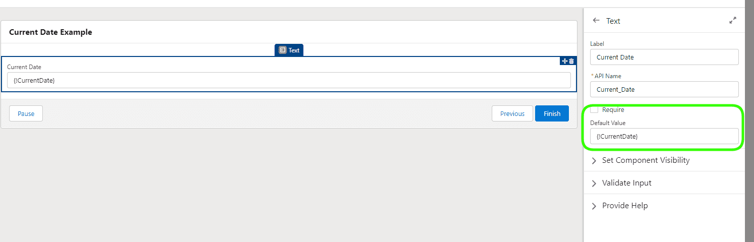 Use Variable For Current Date In Flow Example