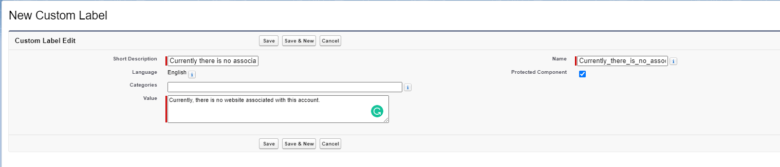 Highlight custom label