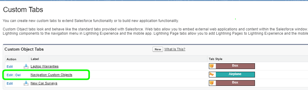 Custom Object Tab Example