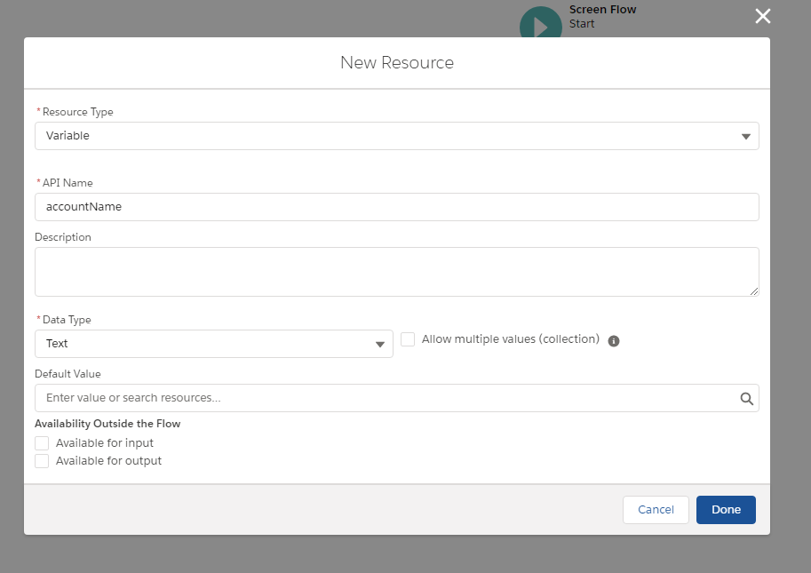 Display new resource page