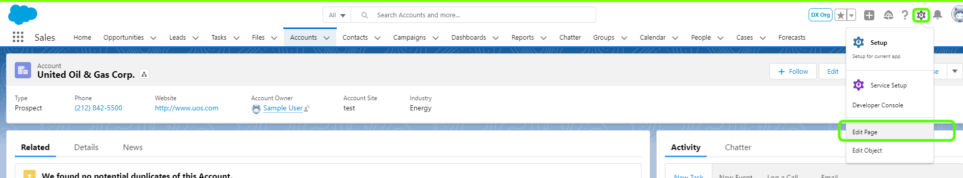 Display how to edit lightning record page