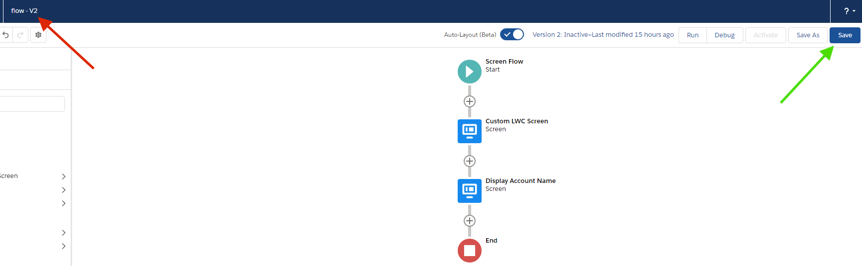 Show New Version And Clickable Save Button
