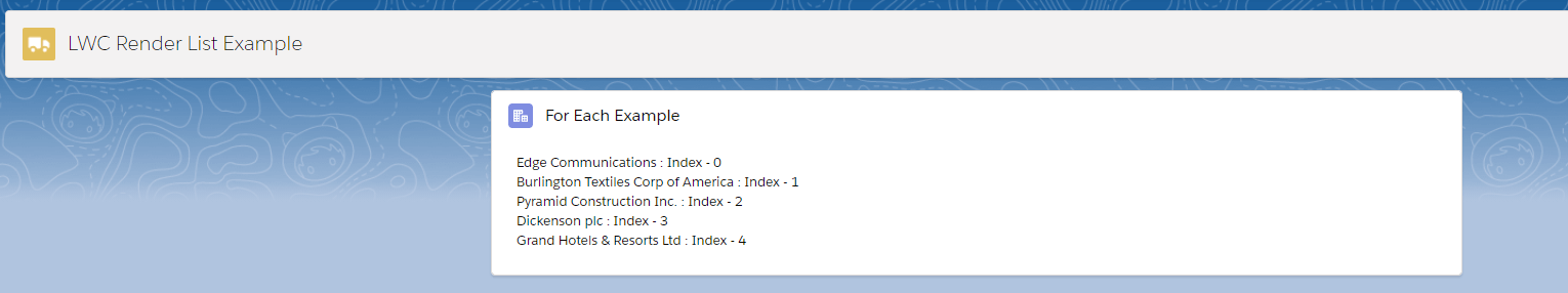 Display list of account records