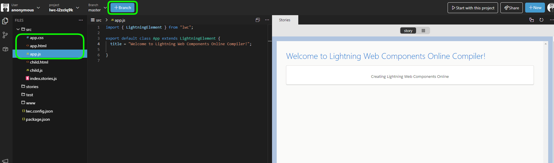 LWC Online Editor Example