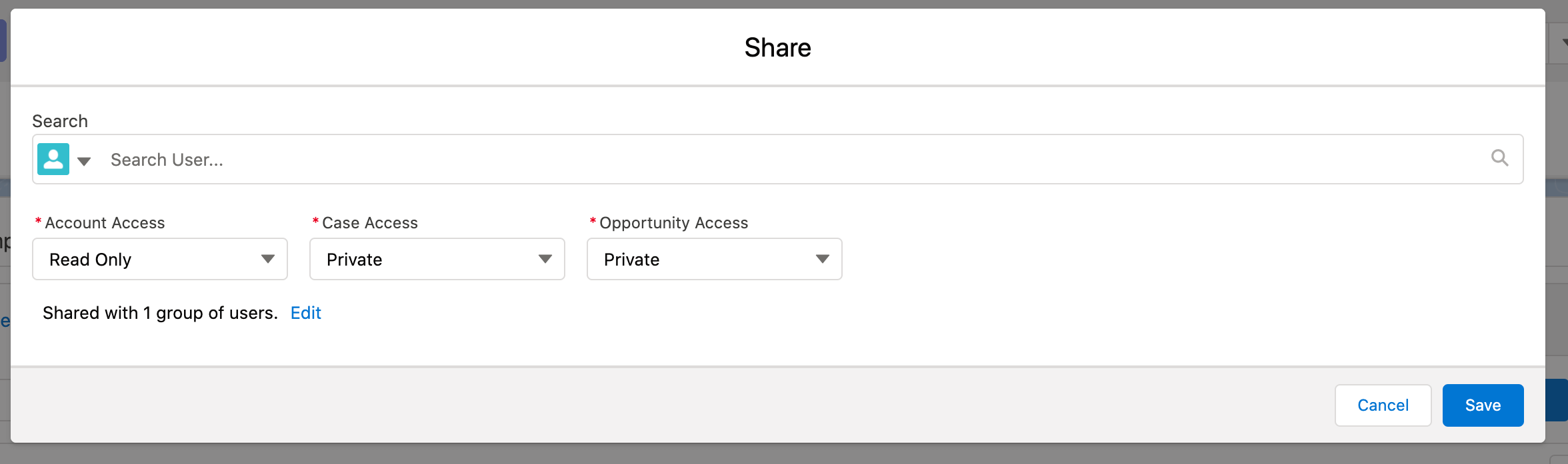 Salesforce lightning manual sharing