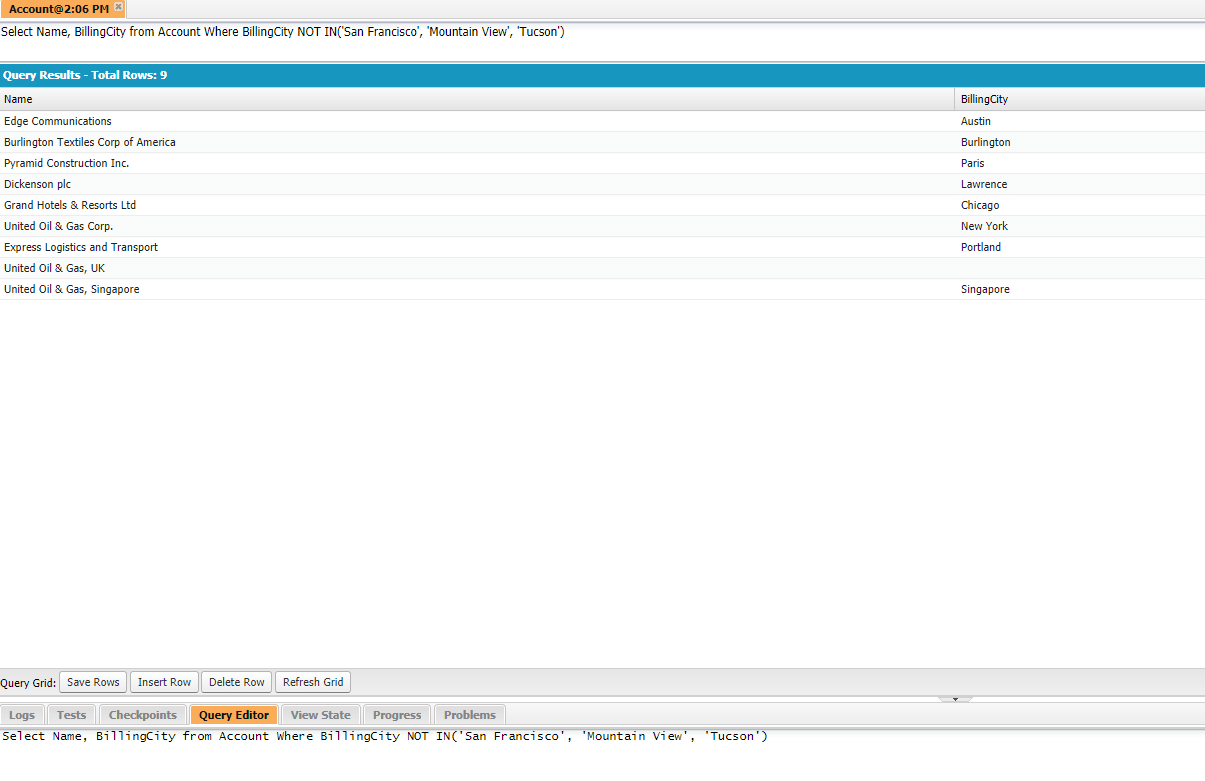 Example Of Using Multiple Strings In Soql Not In