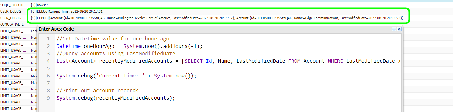 Soql Query Records Last Modified In An Hour Example